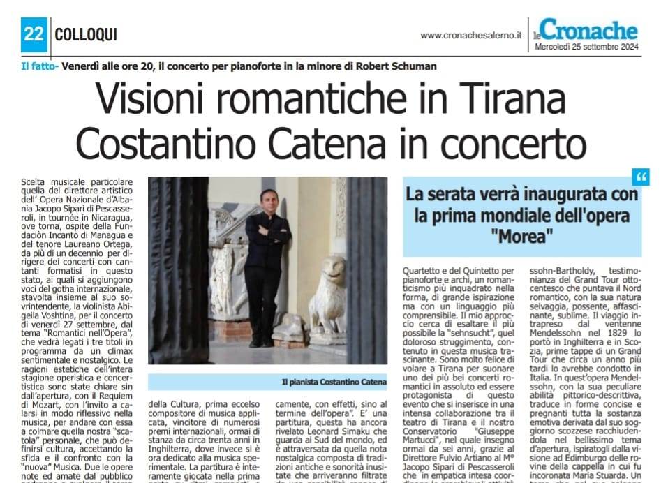 LA SERATA VERRA INAUGURATA CON LA PRIMA ASSOLUTA DELL'OPERA 'MOREA ...